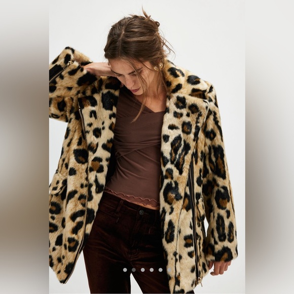 Free People | Jackets & Coats | Nwt Free People Bella Leopard Coat ...